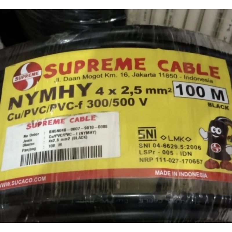 Jual kabel NYYHY 4X2,5 SUPREME JEMBO KABELMETAL kabel 4x2.5 supreme jembo kabelmetal | Shopee ...