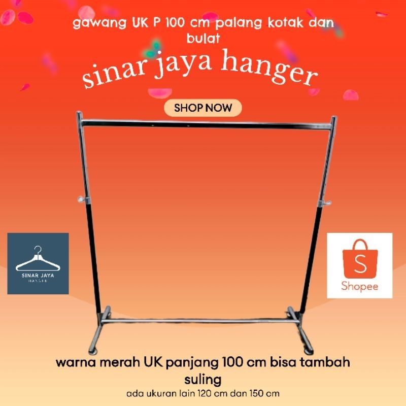 Jual Gawang/gantungan besi display baju tipe bulat dan kotak palang uk ...