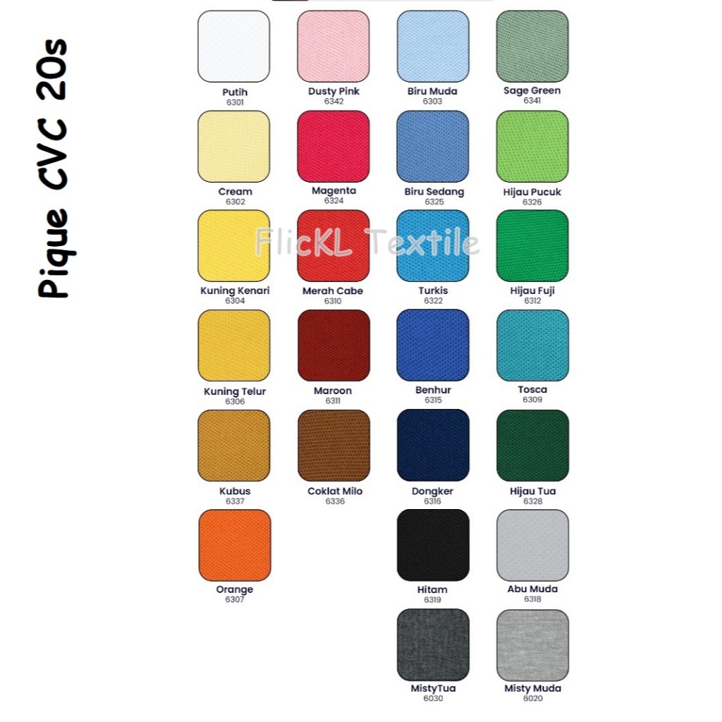 Jual Kain Pique CVC 20s Bahan CVC 20s Pique Kilo | Shopee Indonesia