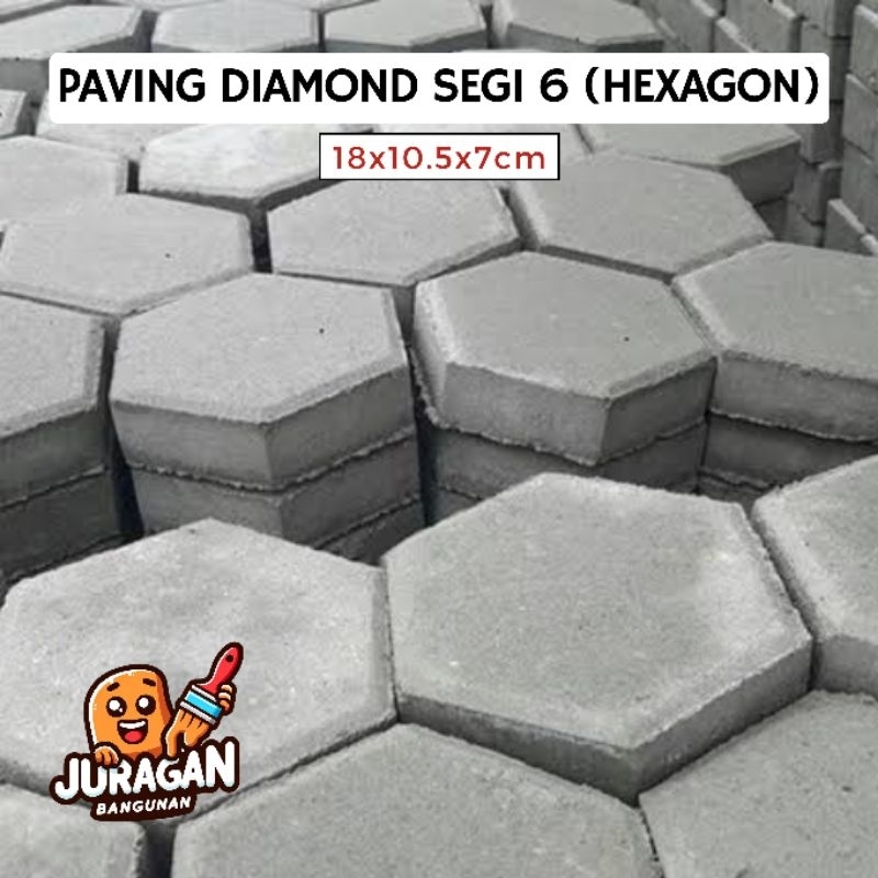 Jual Paving Block Segi Enam Diamond Hexagon 18x10.5x7cm | Conblock Segi ...