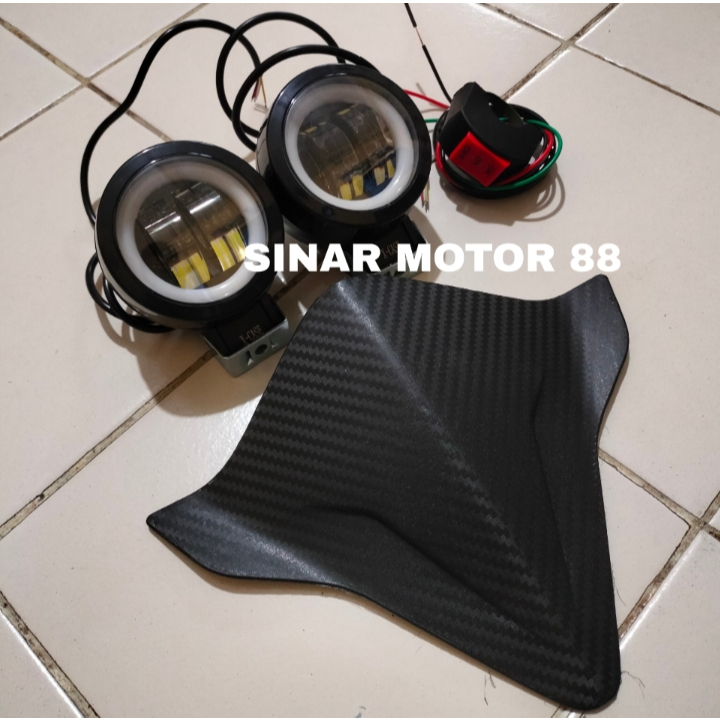Jual PAKET HEMAT 4IN1 VISOR SEPEDA BMX KARBON + 2 LAMPU DAYMAKER SEPEDA ...