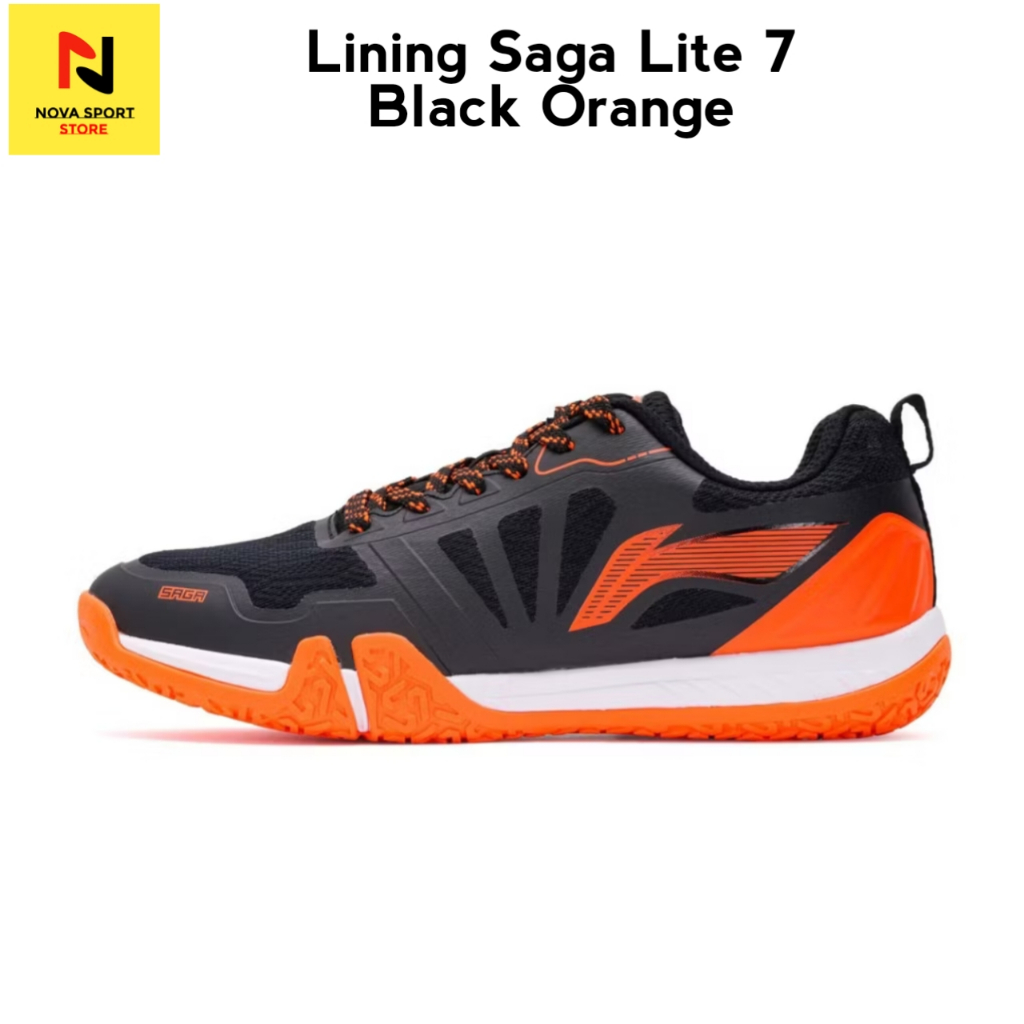 Jual Lining Sepatu Badminton Saga lite 7 Black Orange | Shopee Indonesia