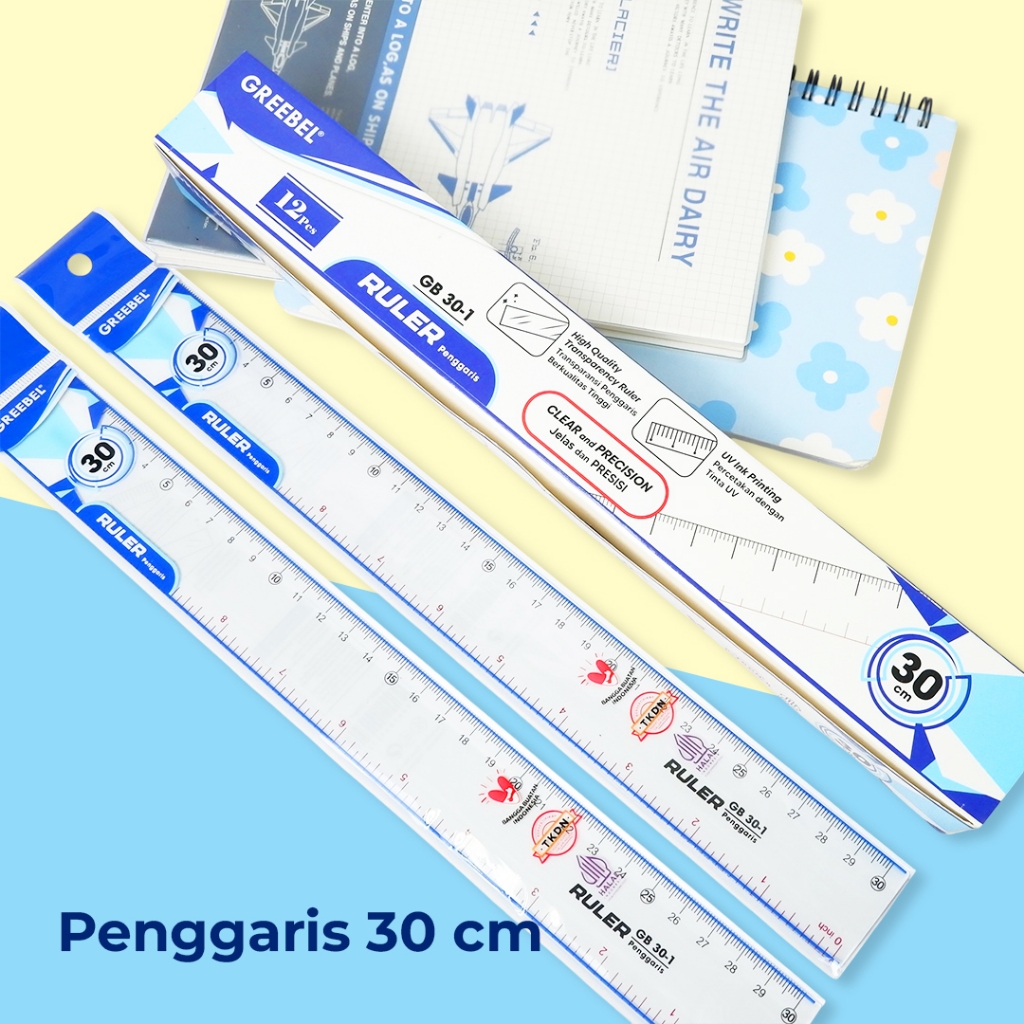 Jual Greebel Stainless Steel Ruler Penggaris Bening Greebel Alat Ukur ...