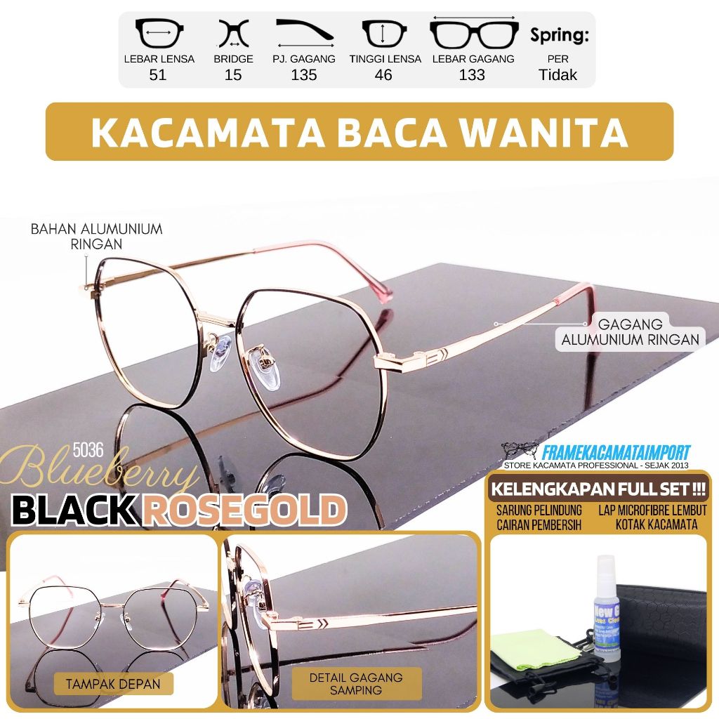 Jual Kacamata Baca Besi Ringan Wanita Elegan | Shopee Indonesia