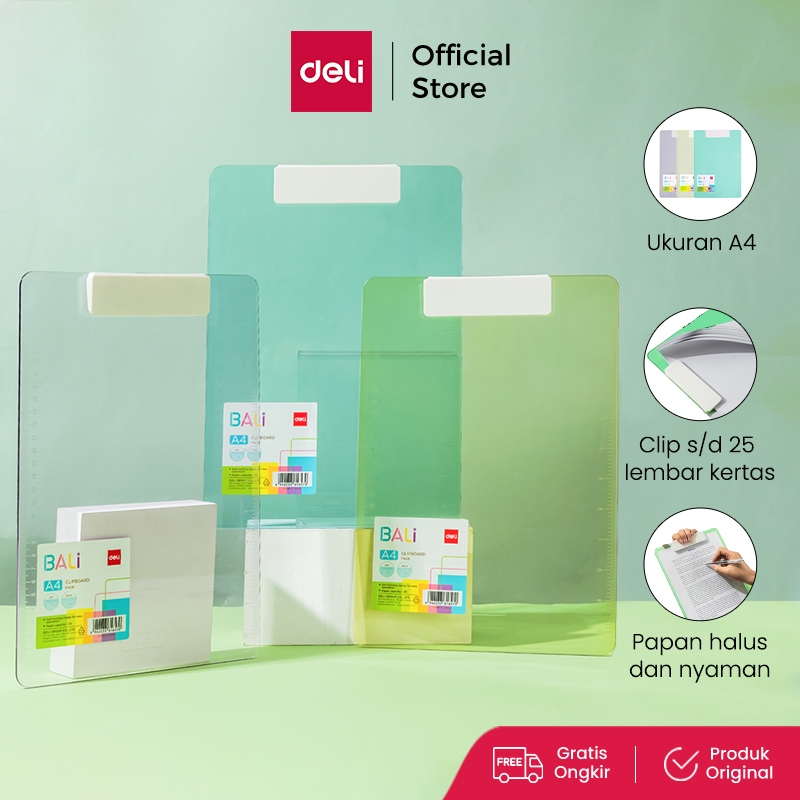 Jual Deli Papan Jalan A4 / Papan Ujian Clip Board 2in1 Warna Pastel ...