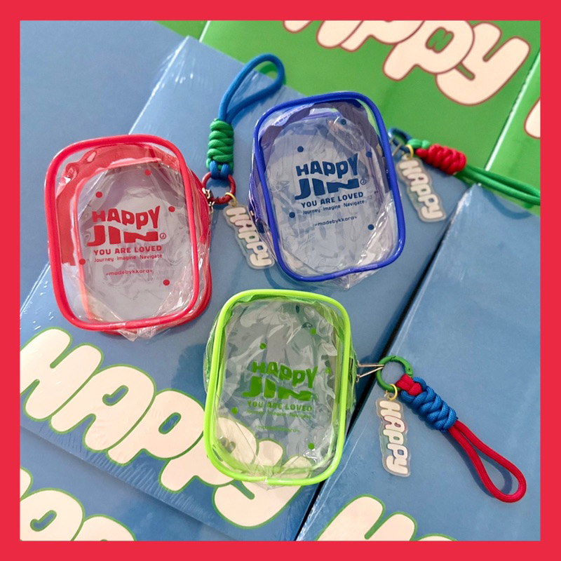 Jual [MADEBYKKORA] JIN HAPPY PVC Pouch + Strap Keyring | Shopee Indonesia