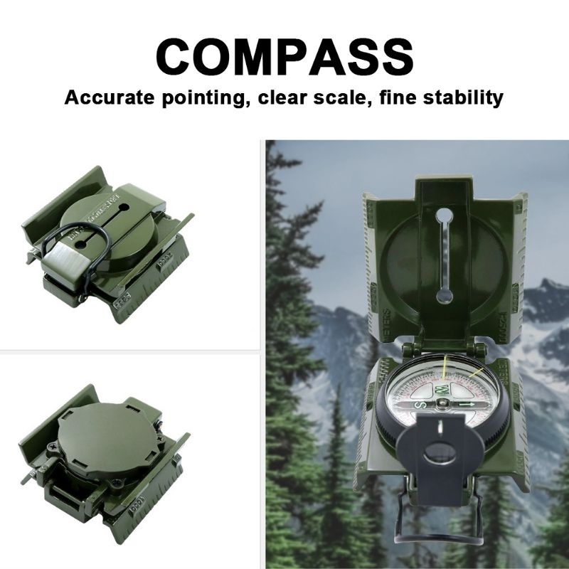 Jual Kompas Compas Bidik Militer Portable Lensatic Prisma Compass L 45 ...