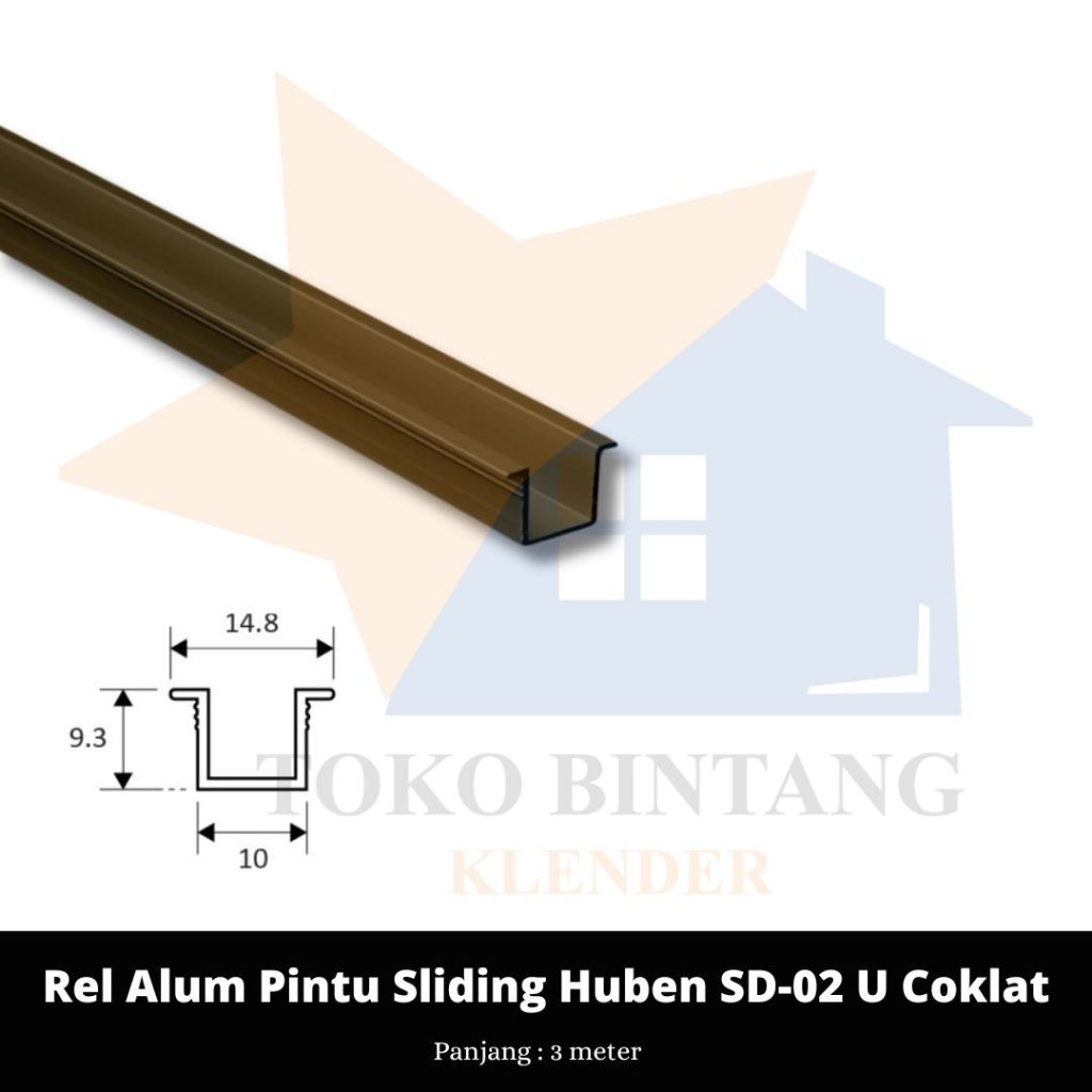 Jual Rel Alum Pintu Sliding Huben SD-02 U Coklat | Shopee Indonesia