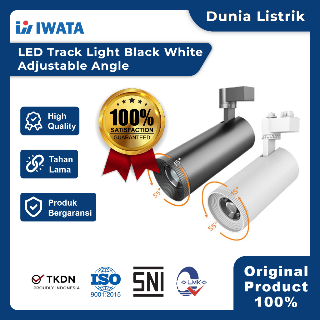 Jual Lampu Track Light Black White Adjustable Angle - Iwata | Shopee ...