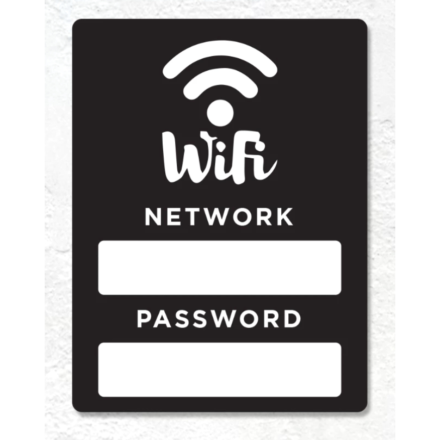 Jual Custom Wifi Acrylic Signage Acrylic Sign Board Papan WIfi Password ...