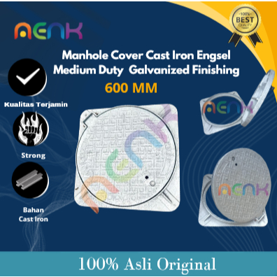 Jual Manhole Cover Cast Iron Engsel Medium Duty 600 MM Galvanized ...