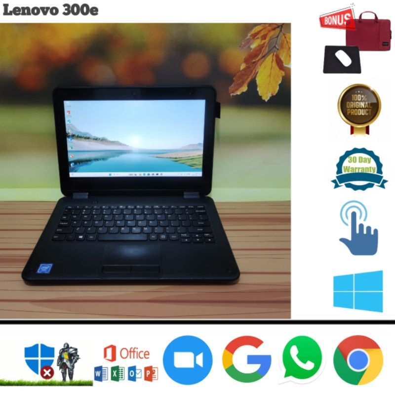 Jual Laptop Lenovo 300e Intel N3450 Ram 4GB SSD 128GB Touchscreen Flip 360° Win10 - Siap Pakai ...
