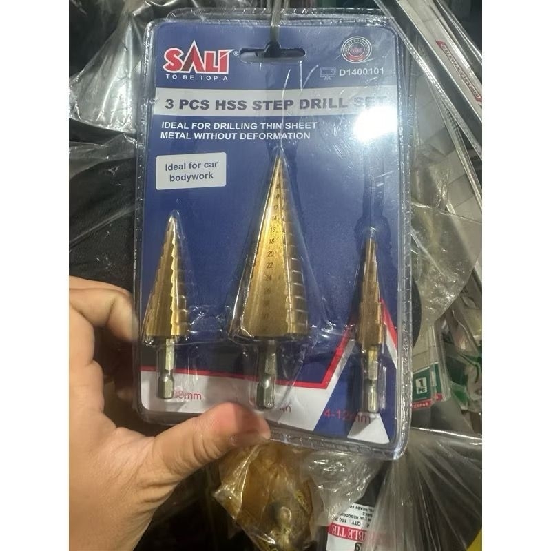 Jual Mata Bor 3 PCS STEP DRILL dril mata bor Pagoda besi dan baja ...