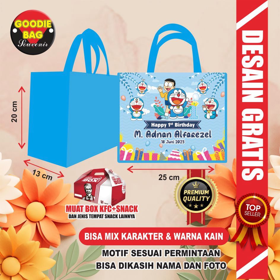Jual tas ultah doraemon tas ulang tahun doraemon tas bingkisan ultah ...