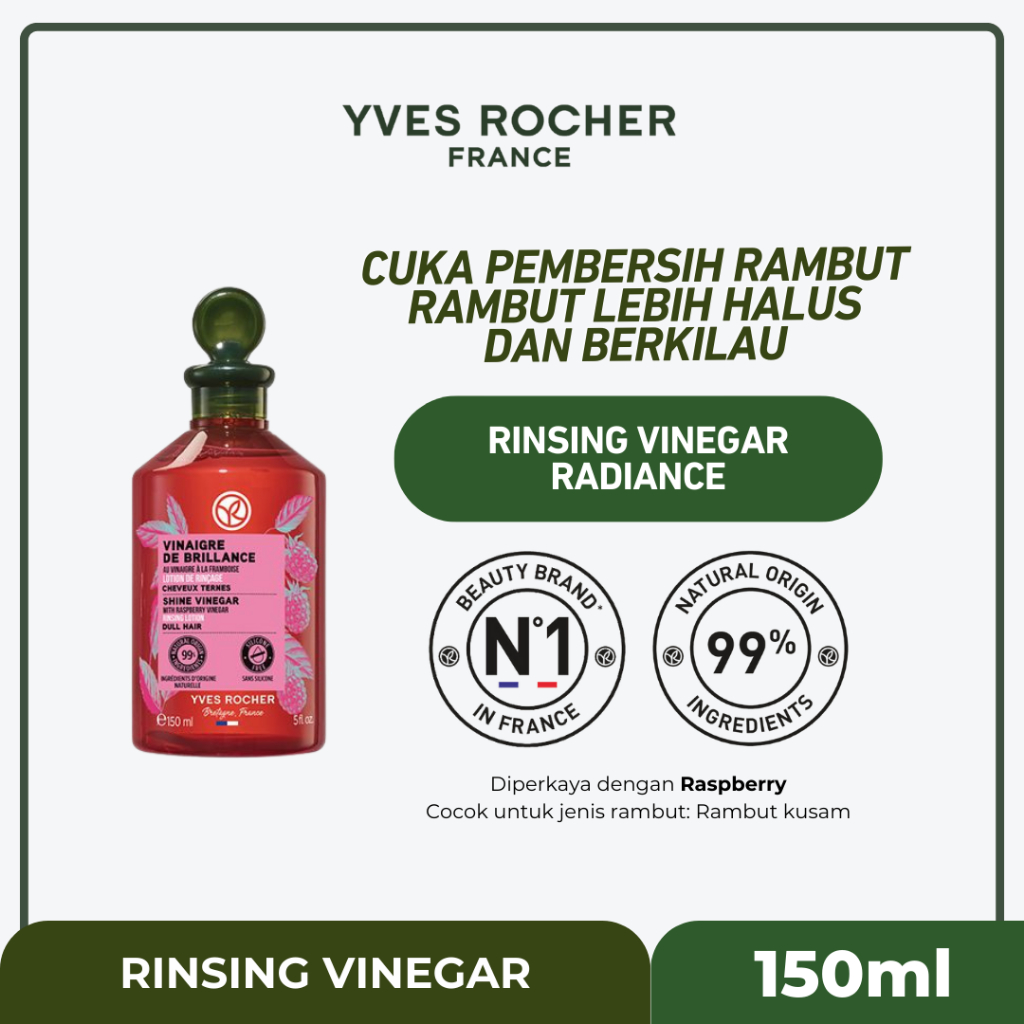 Jual Yves Rocher Radiance Rinsing Vinegar 150 ml | Cuka Rambut - Membuat Rambut Berkilau Alami ...
