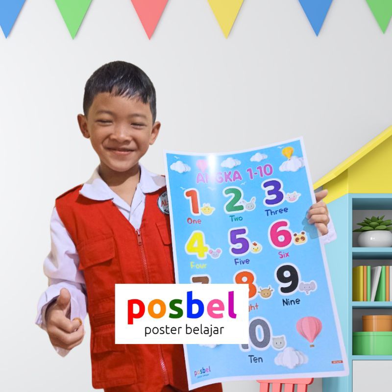 Jual Poster Edukasi Anak POSBEL ANGKA Tipe 05 Belajar Angka 1-100 ...