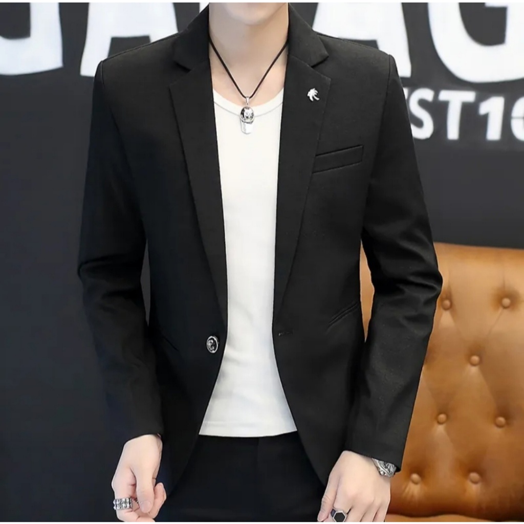 Jual JAS PRIA KOREAN JAS BLAZER KOREA SIZE L SIZE XL BAHAN KATUN DRILL ADA KANTONG KANCING 1 JAS ...