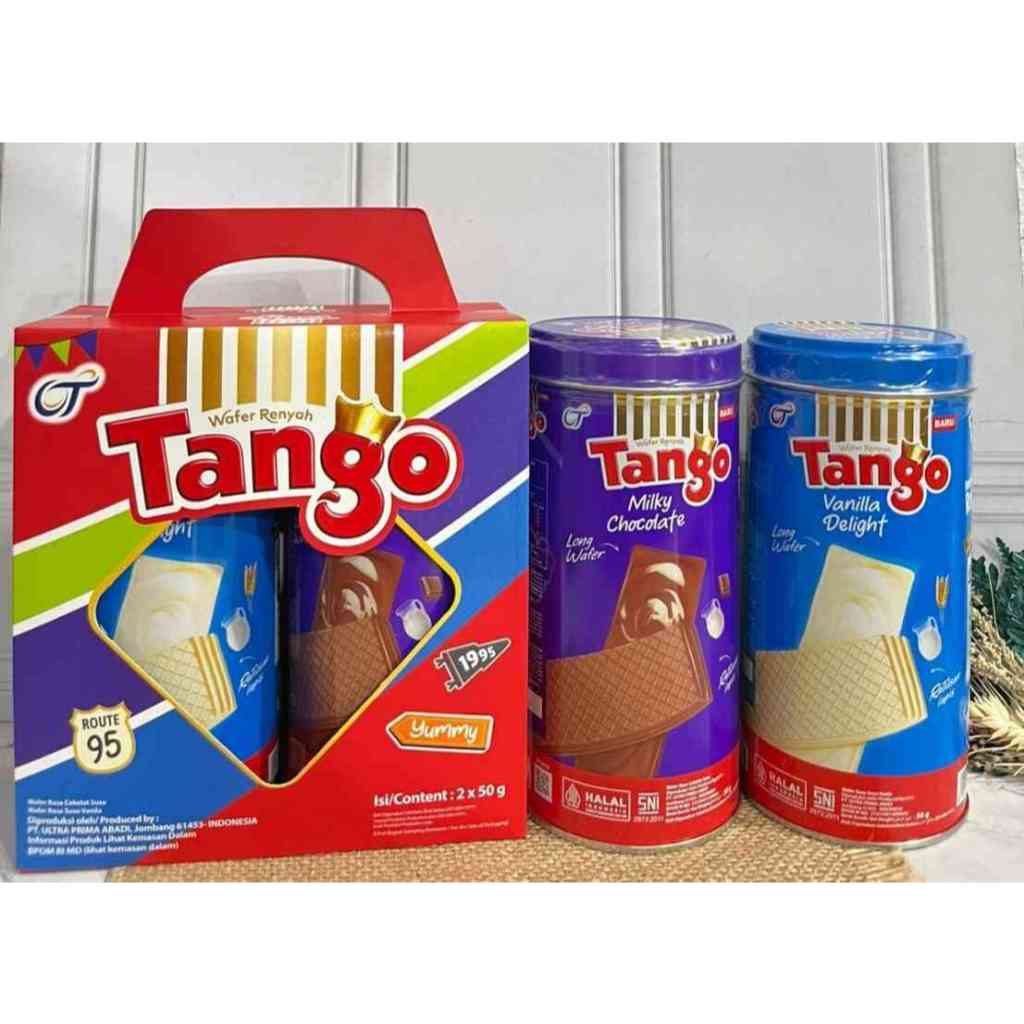 Jual Tango wafer kaleng vanilla + coklat susu 2 x 50 gr isi 2 kaleng ...