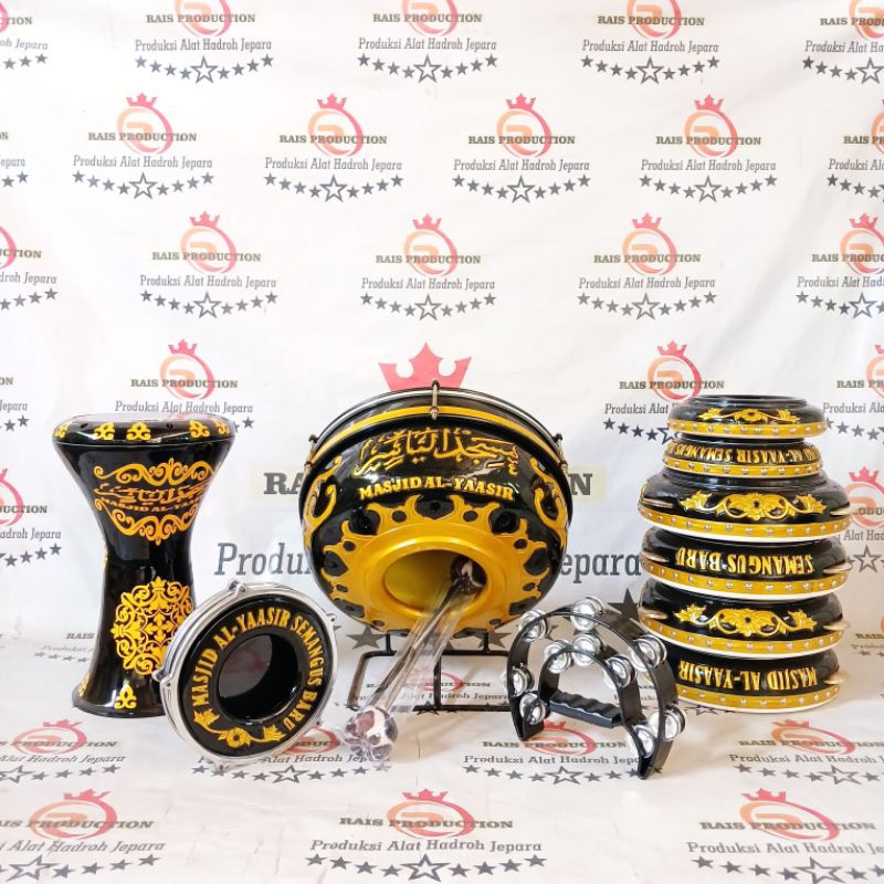 Jual Alat Hadroh Jepara Ukiran Lengkap Satu Set Darbuka Cor Bass Tawon ...