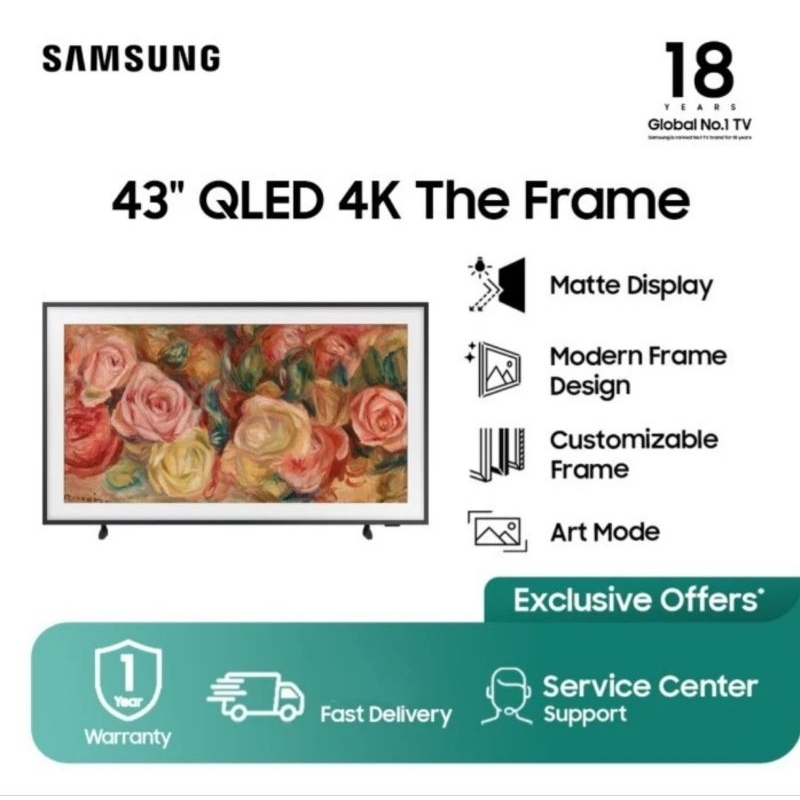 Jual SAMSUNG THE FRAME TV 43 inch Samsung 43LS03D Samsung QLED 4K The ...