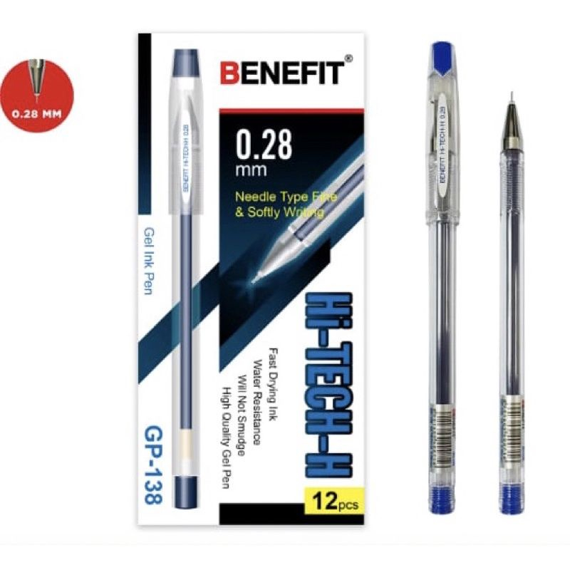 Jual (1PAK ISI 12PCS)BENEFIT BALLPOINT HI-TECH GP-138 BLUE | Shopee ...