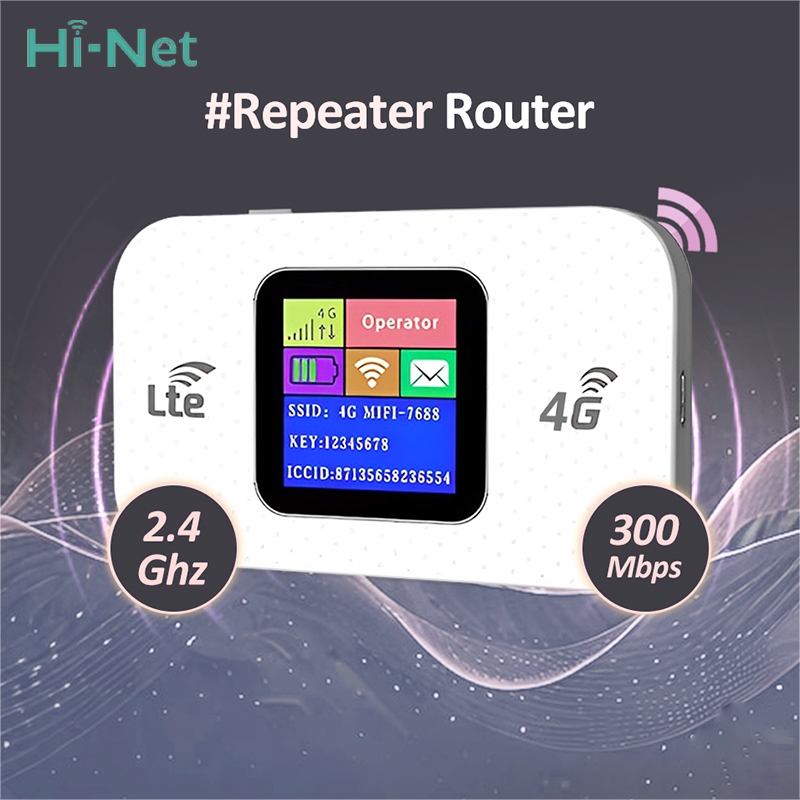 Jual HI-NET Router portabel 4G layar warna port Type-C 150Mbps WiFi ...