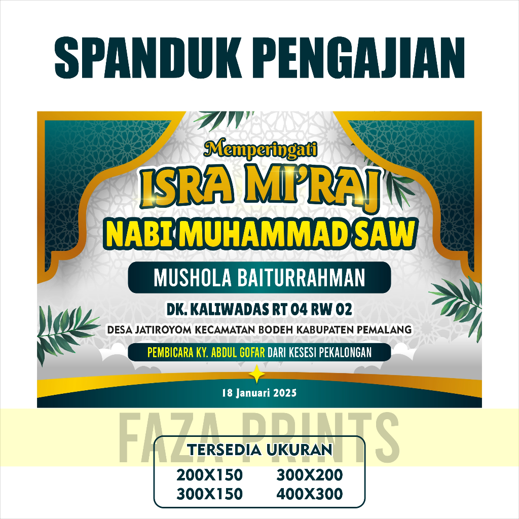 Jual SPANDUK PENGAJIAN SPANDUK ISRA MIRAJ | Shopee Indonesia