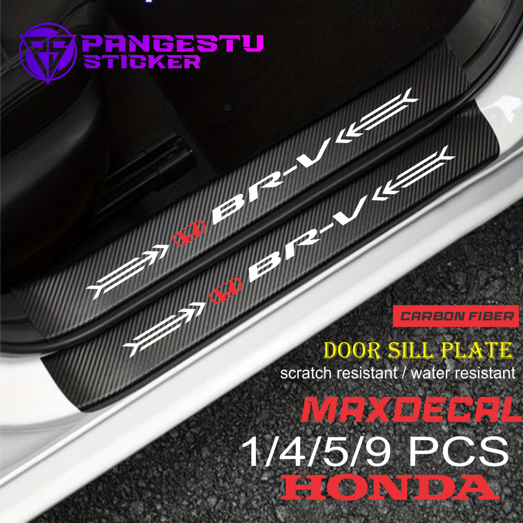 Jual 9Pcs Stiker 3D Door Sill Plate Guard HONDA BR-V Stiker Pelindung ...