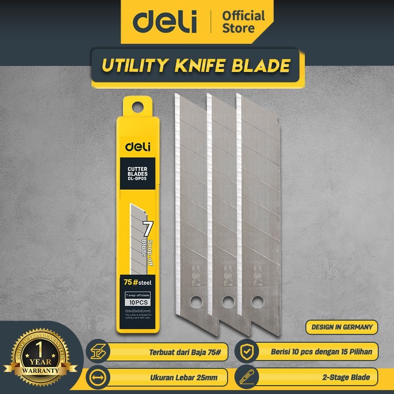 Jual Deli Cutter / Isi Ulang Cutter 10 pcs Tajam Dan Anti Karat EDL ...