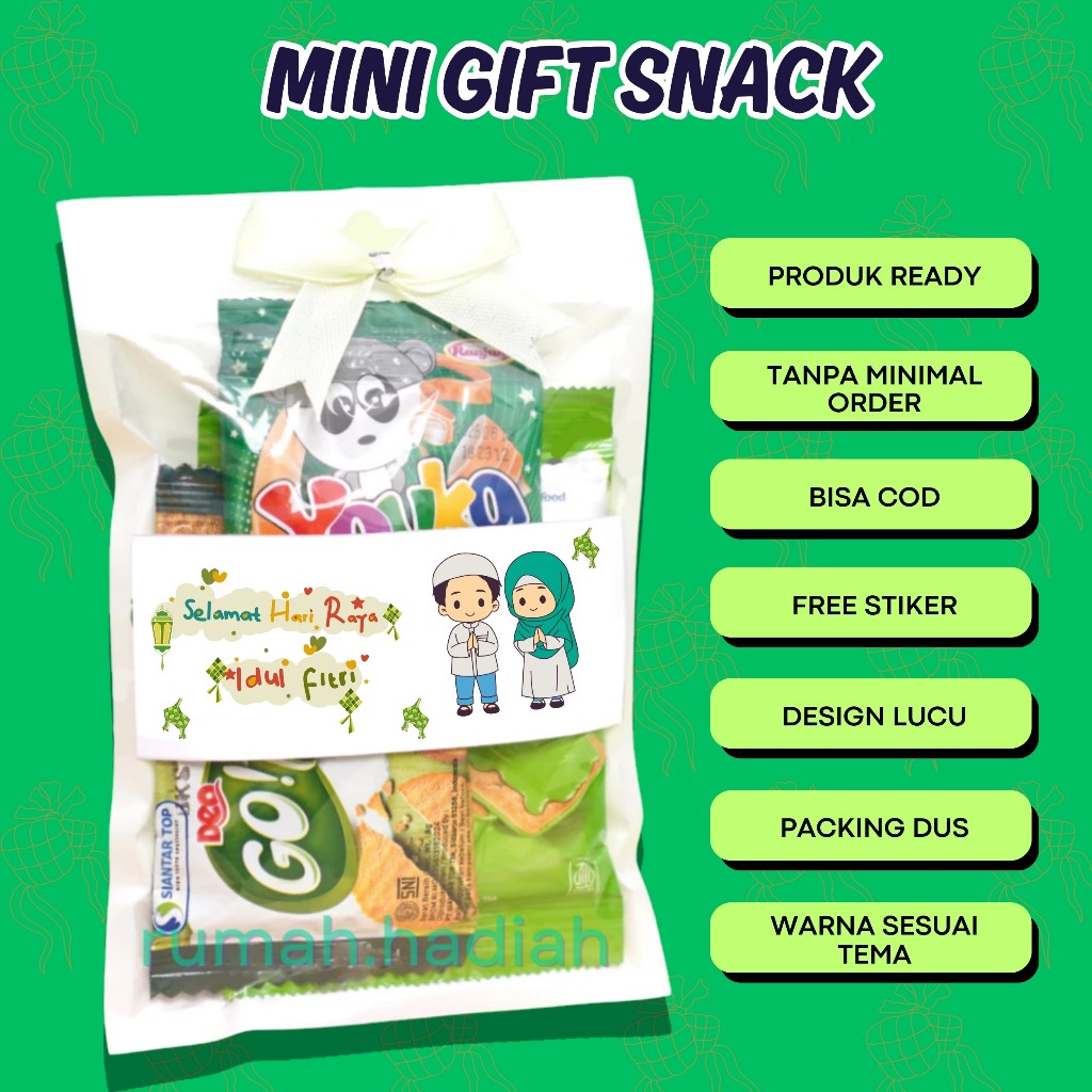 Jual Mini Gift Snack Tema Hijau / Mini Hampers / Mini Gift Ulang Tahun ...