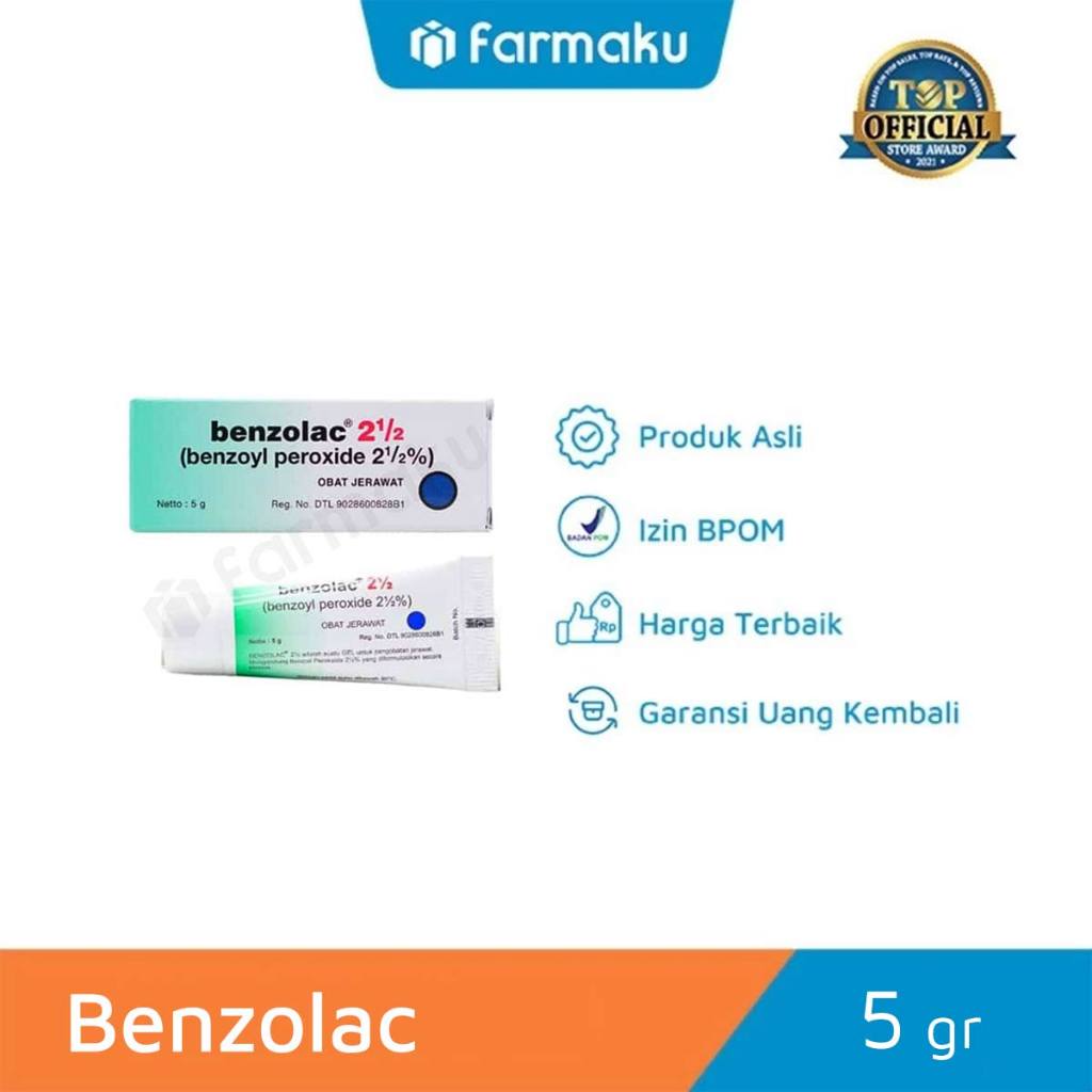 Jual Benzolac 2,5% Gel 5 gr - Obat untuk Mengatasi Jerawat | Shopee ...