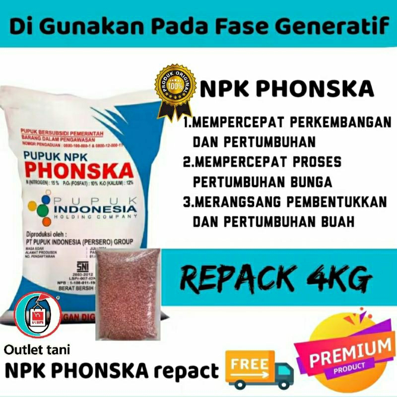 Jual Pupuk NPK Phonska. Pupuk majemuk lengkap bermutu repackage 2 kg ...