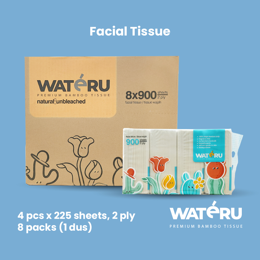 Jual Wateru Premium Bamboo Tissue / Tisu Bambu - Facial 900s, (8 packs ...