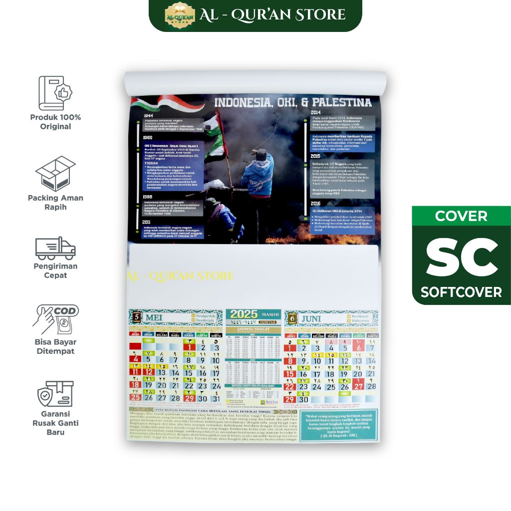 Jual Kalender Islam Muslim 2025 Masehi Gambar Palestina Penerbit Hanifa ...