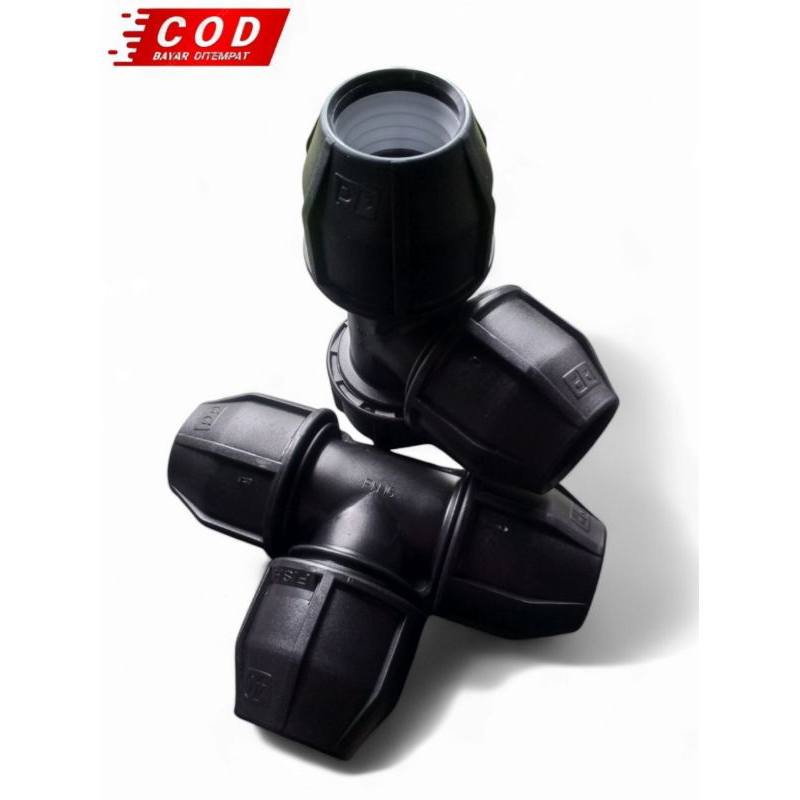 Jual sambungan pipa hdpe EQUAL TEE ukuran 40mm atau 1 1/4 inch | Shopee Indonesia