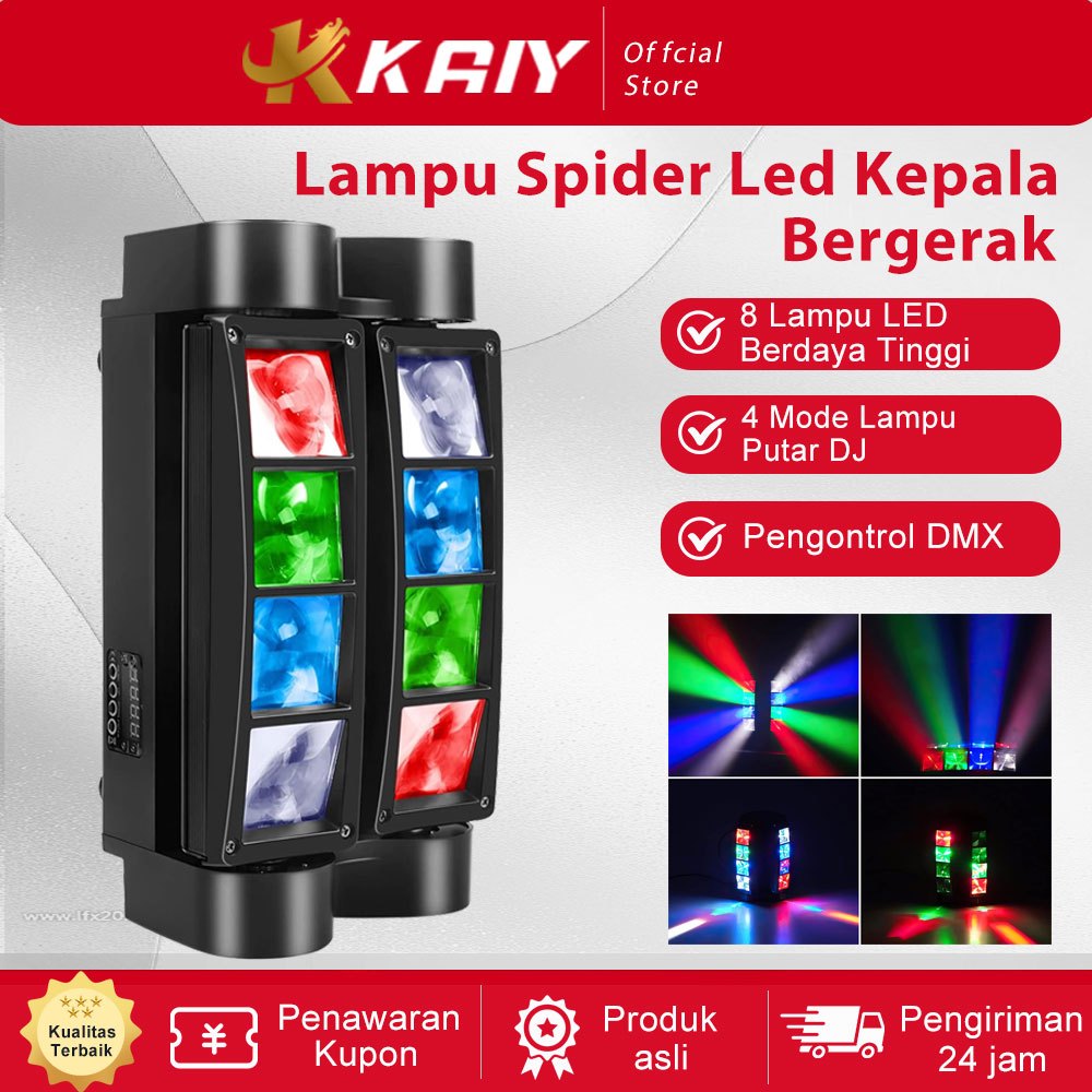 Jual Kaiy DJ Spider Moving Head Beam Light 8x10W LED Beam DJ Lights RGB ...