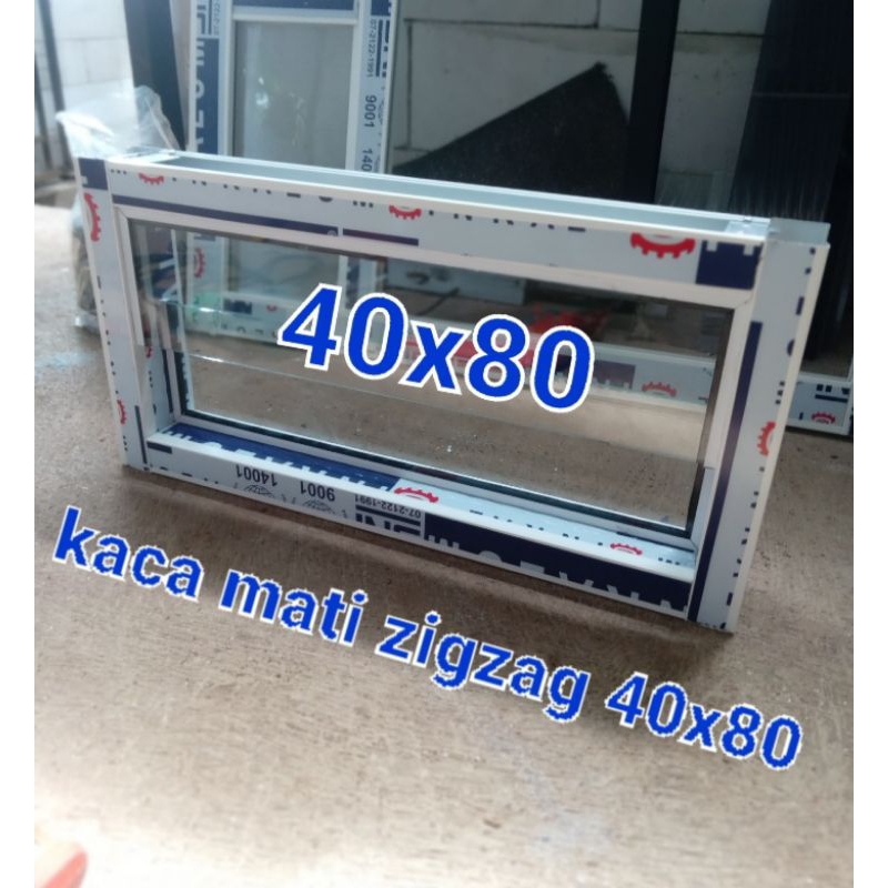 Jual boven aluminium kaca mati zigzag ukuran 40x80 ready stock free ...