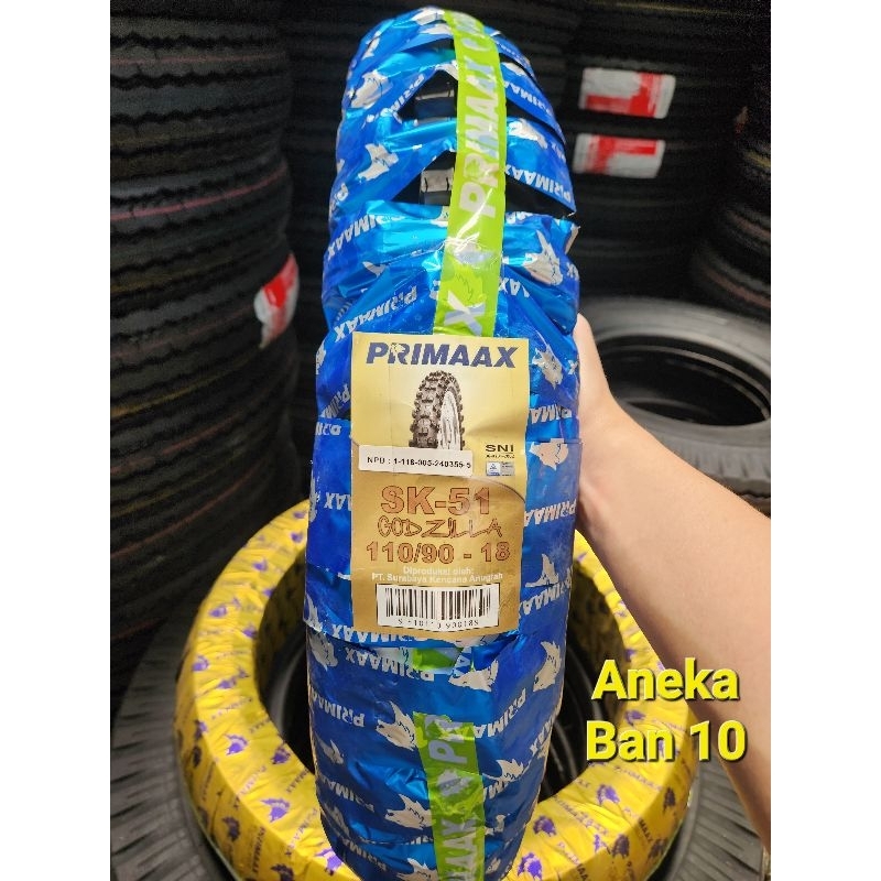 Jual Ban Luar Primaax 110/90-18 SK51 Godzilla Tubetype Primax SK 51 ...