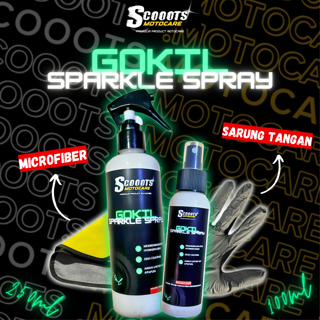 Jual GOKIL SPARKLE SPRAY BY SCOOOTS MOTOCARE (Free Sticker) | Spray ...