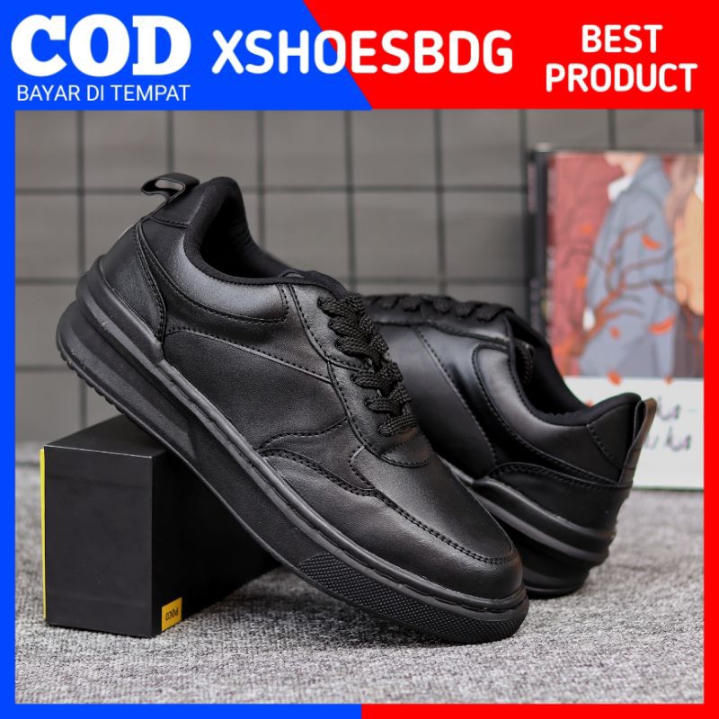 Jual Sepatu Sneakers Casual Formal Pria Hitam Kerja Kuliah Trendy Original | Shopee Indonesia