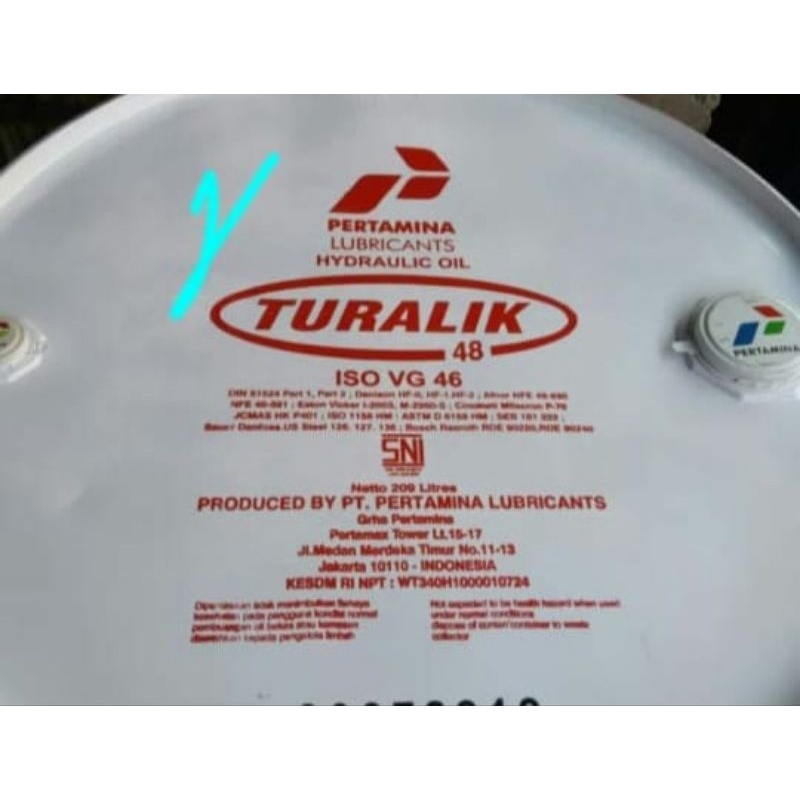 Jual Oli Pertamina Drum Turalik 48 ISO VG 46 isi 209 liter | Shopee ...