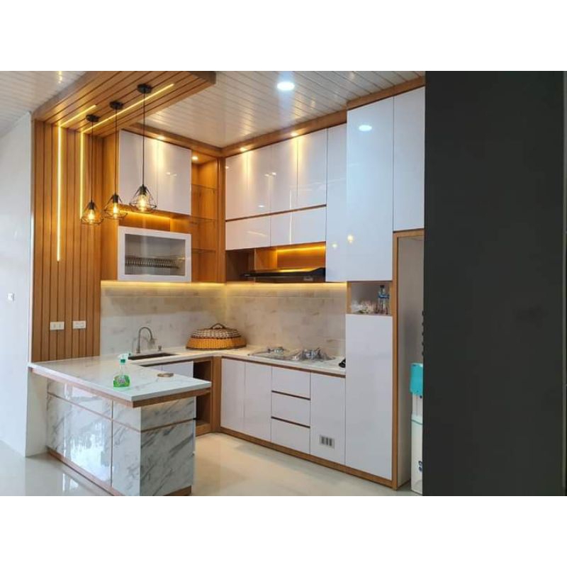 Jual kitchenset minimalis hpl/kitchenset costum | Shopee Indonesia