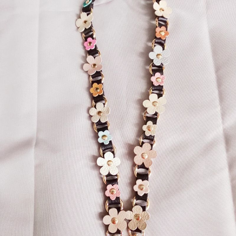 Jual tali tas kulit rivet bunga longstrap rivet handle tas kulit asli ...