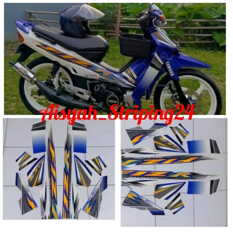 Jual Stiker striping Lis body Yamaha Fizr Fiz r f1zr sporty 2004 putih ...