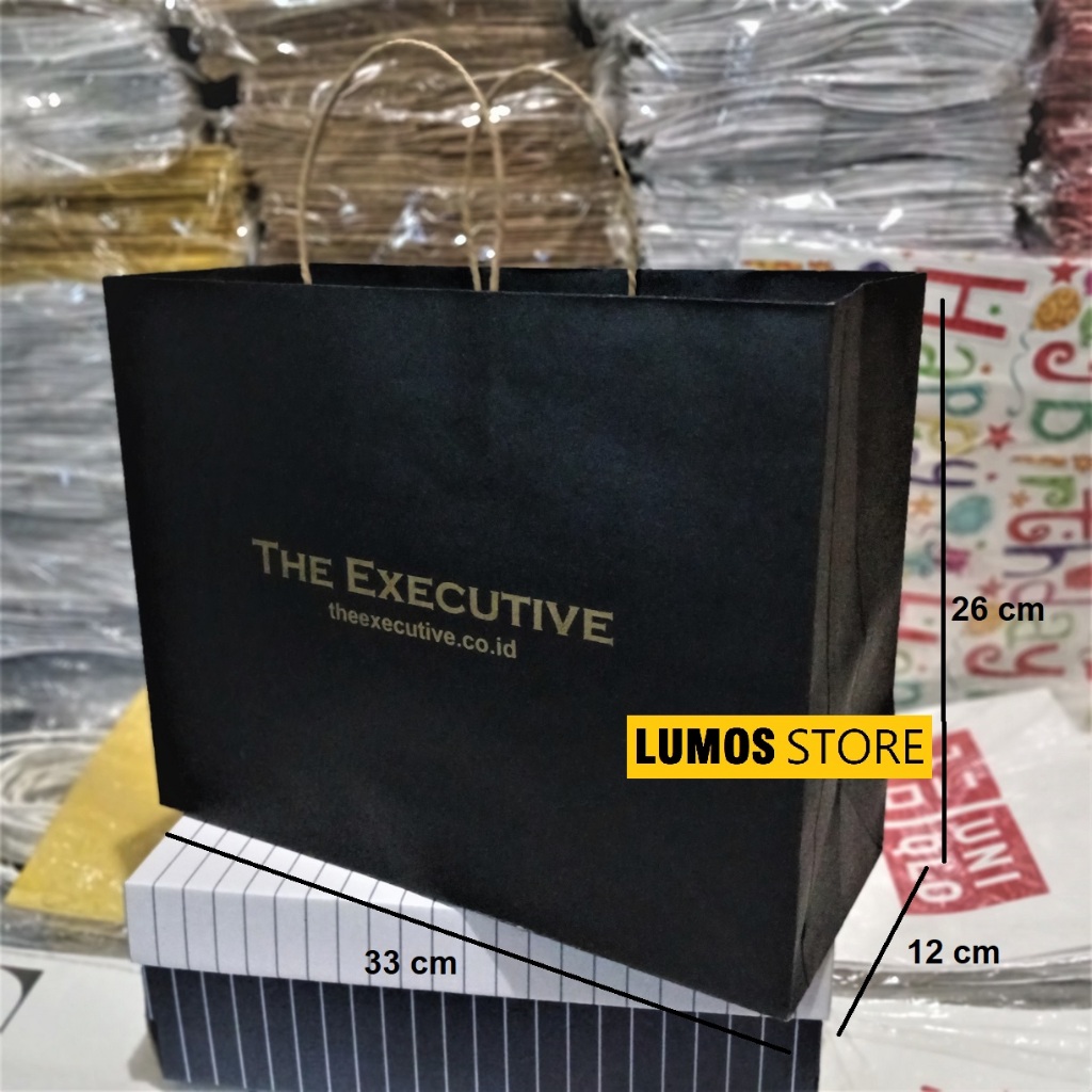 Jual Paper bag kado The executive hitam Landscape | Shopee Indonesia
