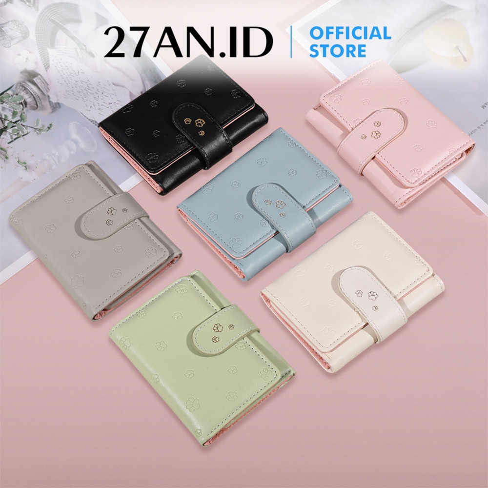 Jual (27AN.ID) Dompet lipat 806 Wanita Mini Motif Paw Embos Lucu Dompet Wanita Kecil Pendek ...