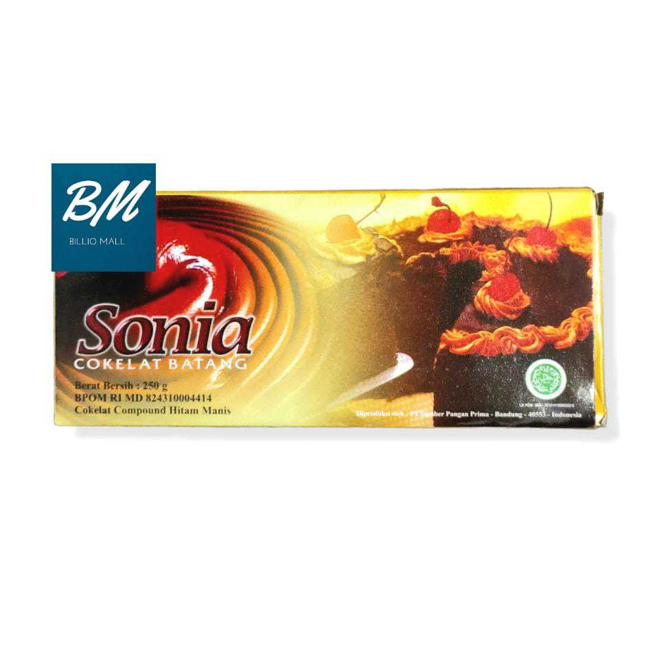 Jual Sonia Cokelat Blok Batang 250gr Dark Chocolate Compound | Shopee ...