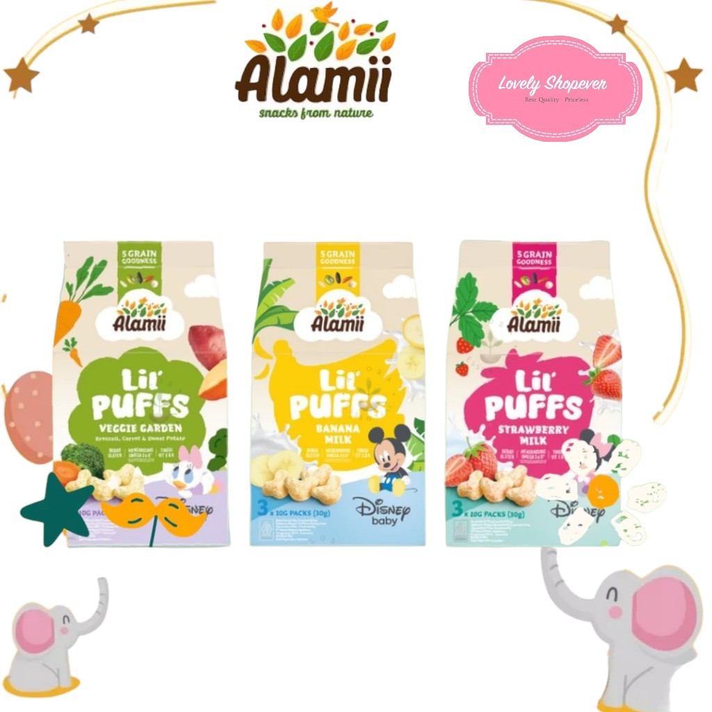 Jual Alamii Lil' Puffs Mini Disney Edition (3 pack x 10g) Makanan Bayi ...
