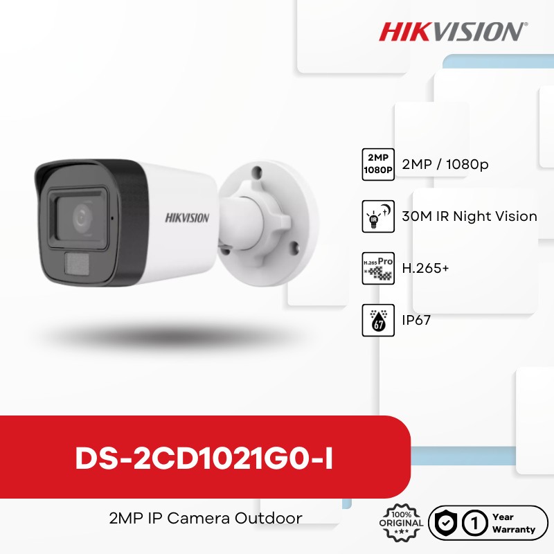 Jual HIKVISION IP Camera CCTV 2MP Outdoor - DS-2CD1021G0-I / DS-2CD1021G0-LIU 2 MP Fixed Bullet ...