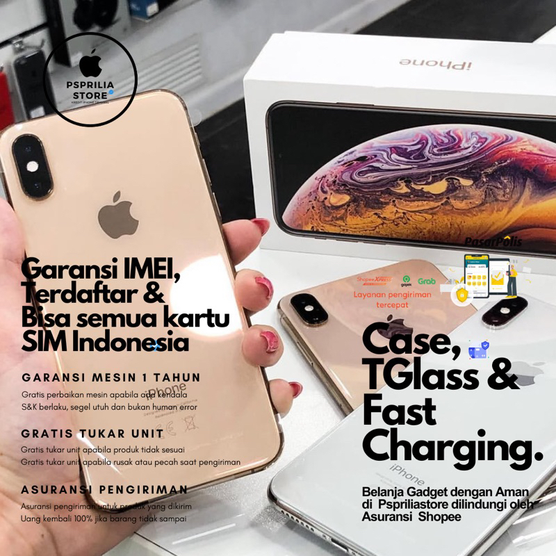 Jual iPhone XS 256GB 64GB 100% ORIGINAL MULUS NORMAL FULLSET Bergaransi ...